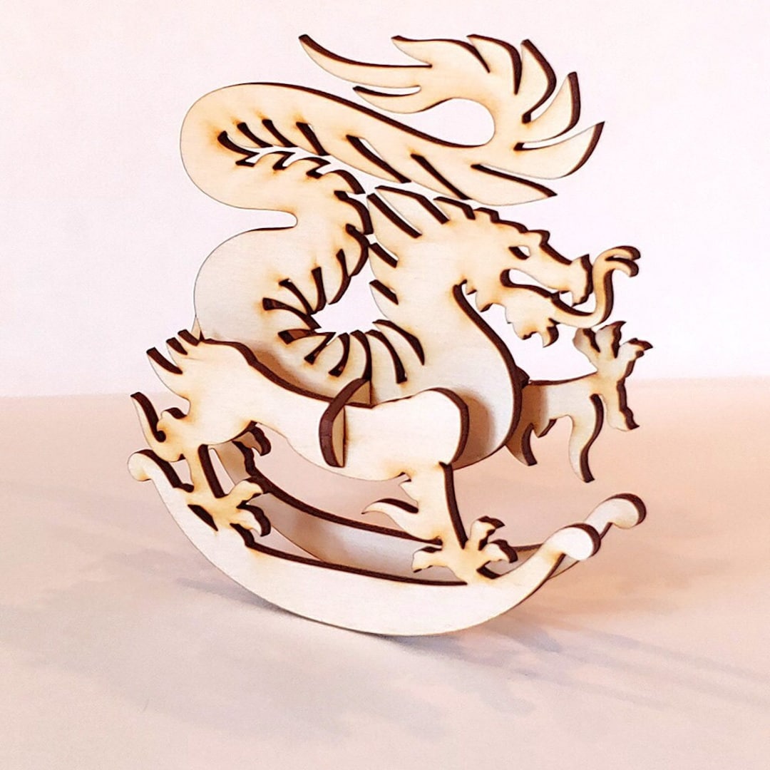 Dragon Laser Cut Wooden Puzzle Rocker. Vector File for Laser Cutting ...