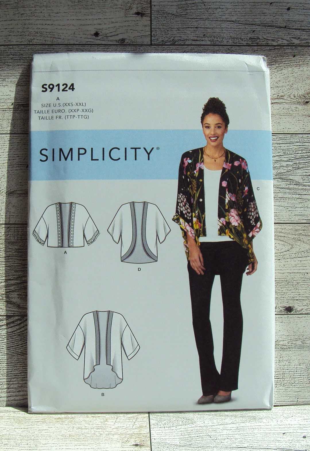 Simplicity Sewing Pattern 9124 - Easy Kimono Style Jacket With Options ...