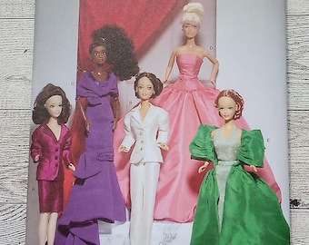 Simplicity Sewing Pattern 9939 Fashion Barbie Doll Clothes - Gowns ...