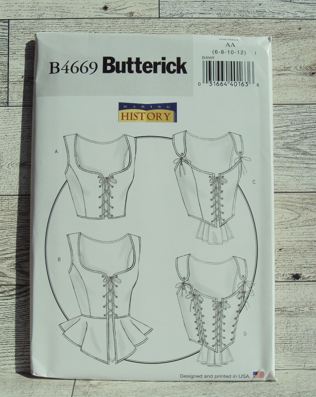 Butterick B4669 Sewing Pattern, Making History Boned, Lined Corsets W ...