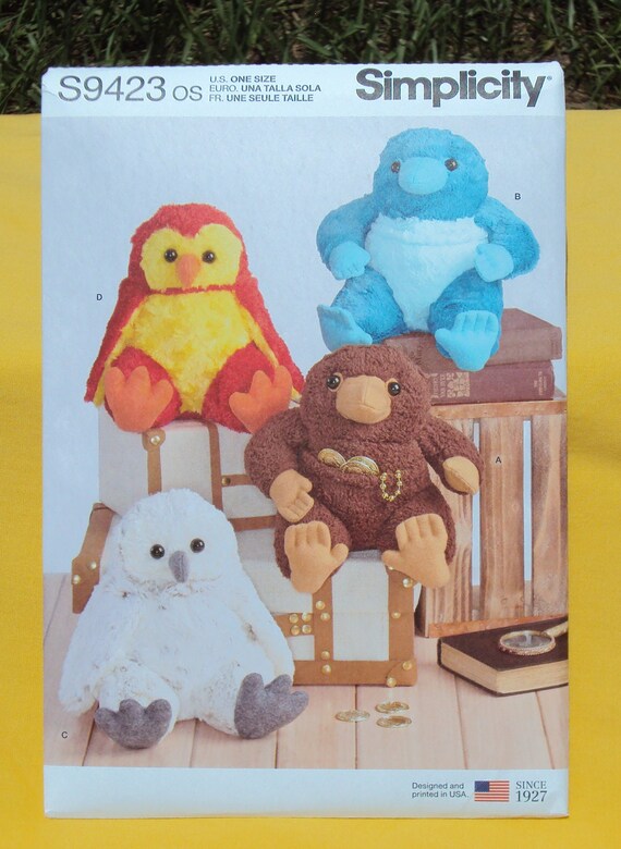 Simplicity Sewing Pattern 9423 Stuffed Platypus & Owl Plushies - Etsy