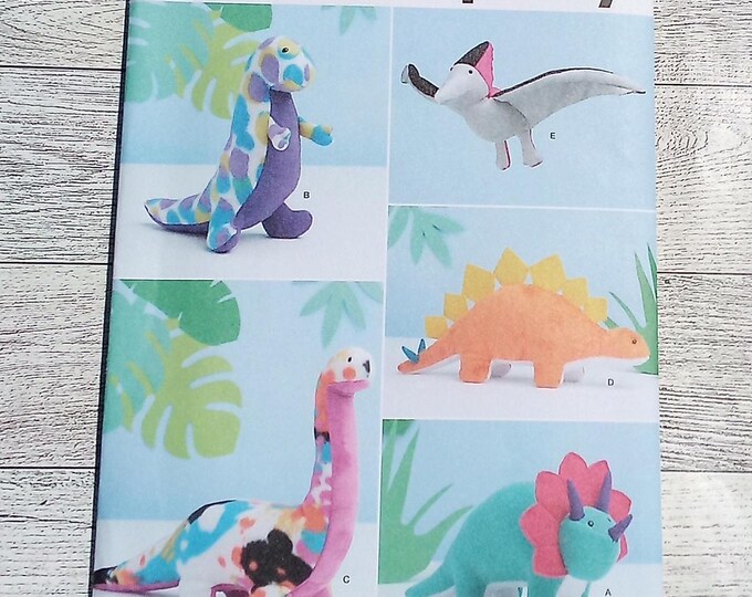 Simplicity Sewing Pattern 9585 - Easy Plush Dinosaurs - Triceratops ...