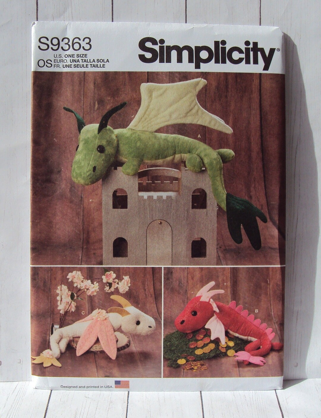 Simplicity Sewing Pattern 9363 - Plush Dragon in 3 Styles - Horn Tail ...