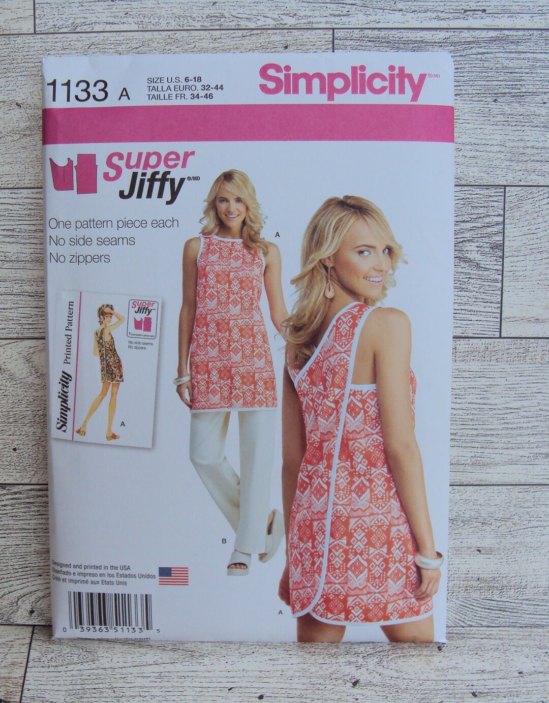 Simplicity Easy Sewing Pattern 1133 Misses Tunic Elastic Waist Pants or ...