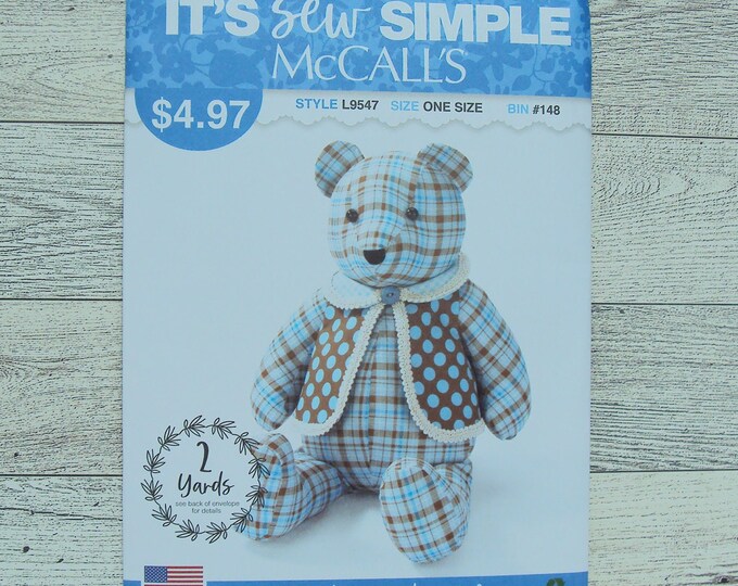 Uncut Mccalls Sewing Pattern 9547/simplicity 2115 - Stuffed Teddy Bear ...