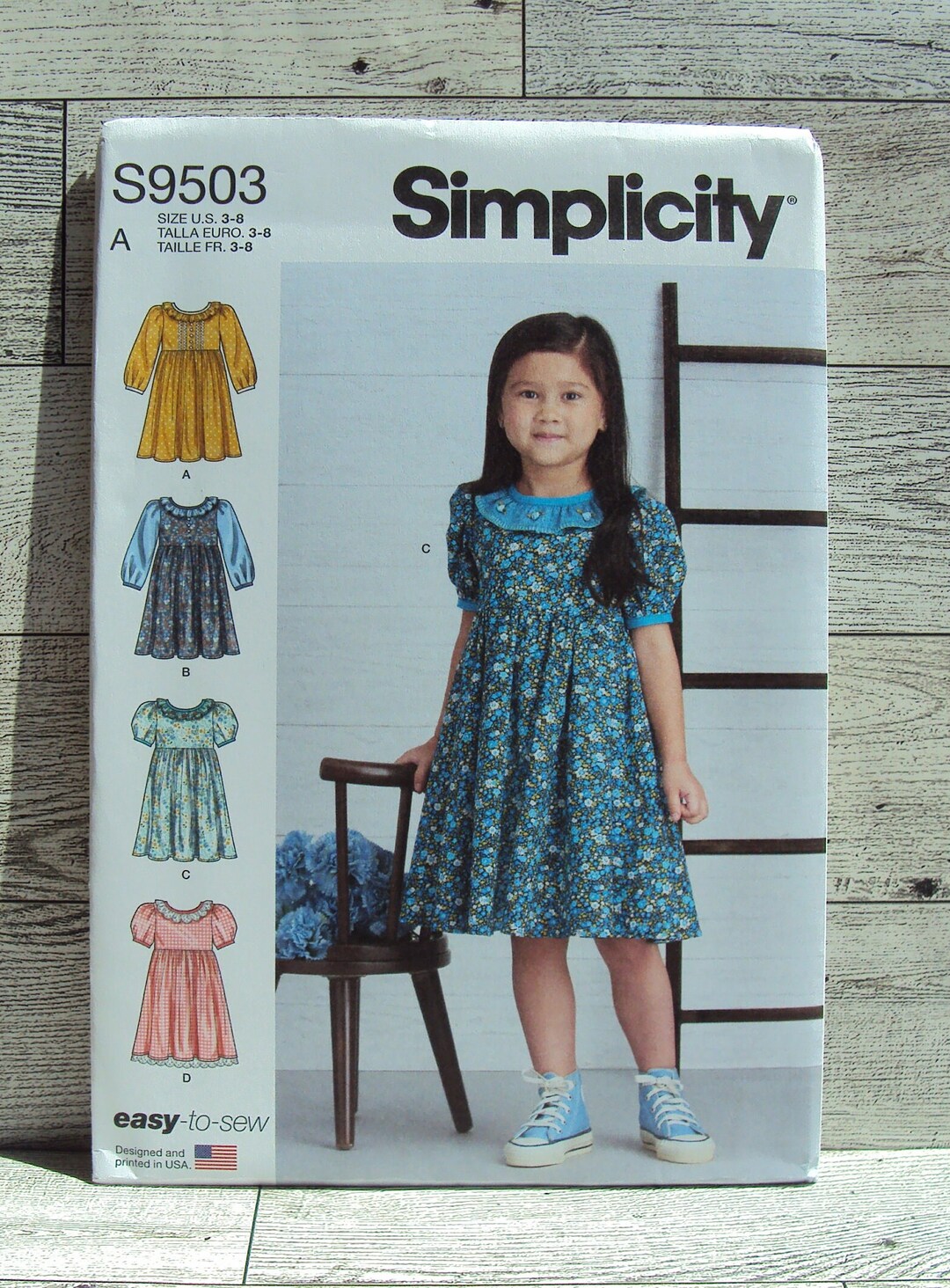 Simplicity Sewing Pattern 9503 Girls Raised Waist Dresses With Ruffled ...