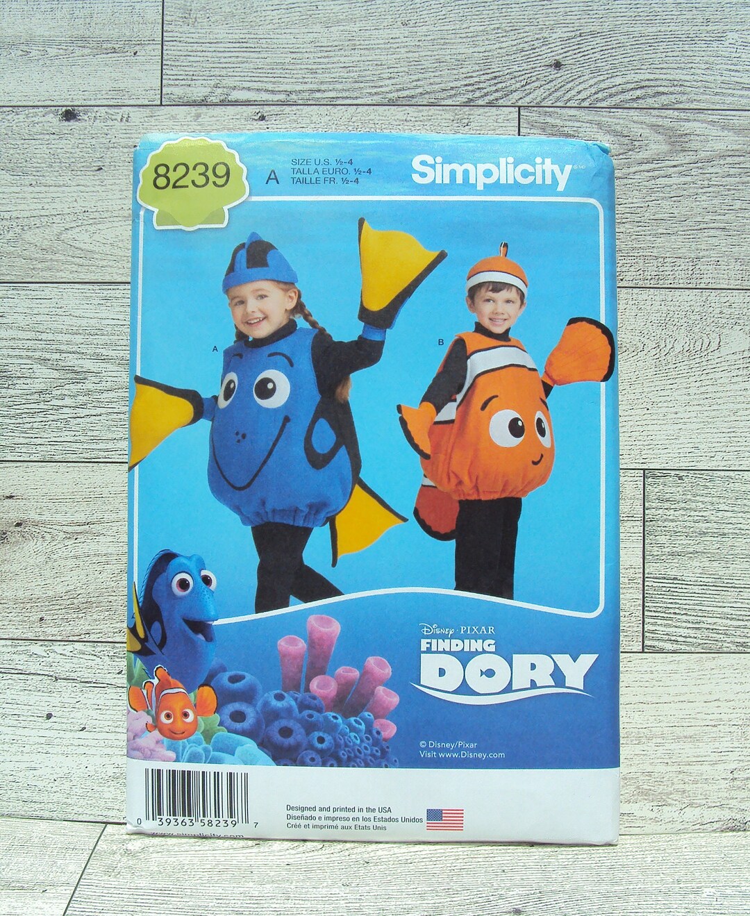 Simplicity Sewing Pattern 8239 Toddler's and Child's Finding Dory ...