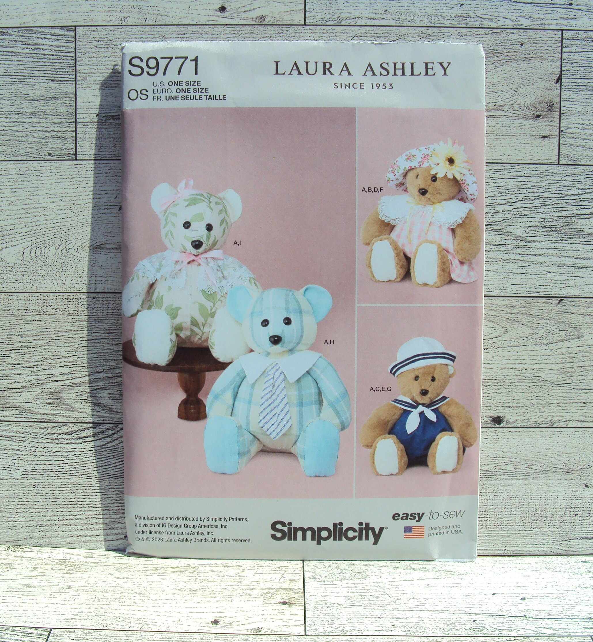 Simplicity Sewing Pattern 9771 Plush Bear With Clothes and Hats by ...