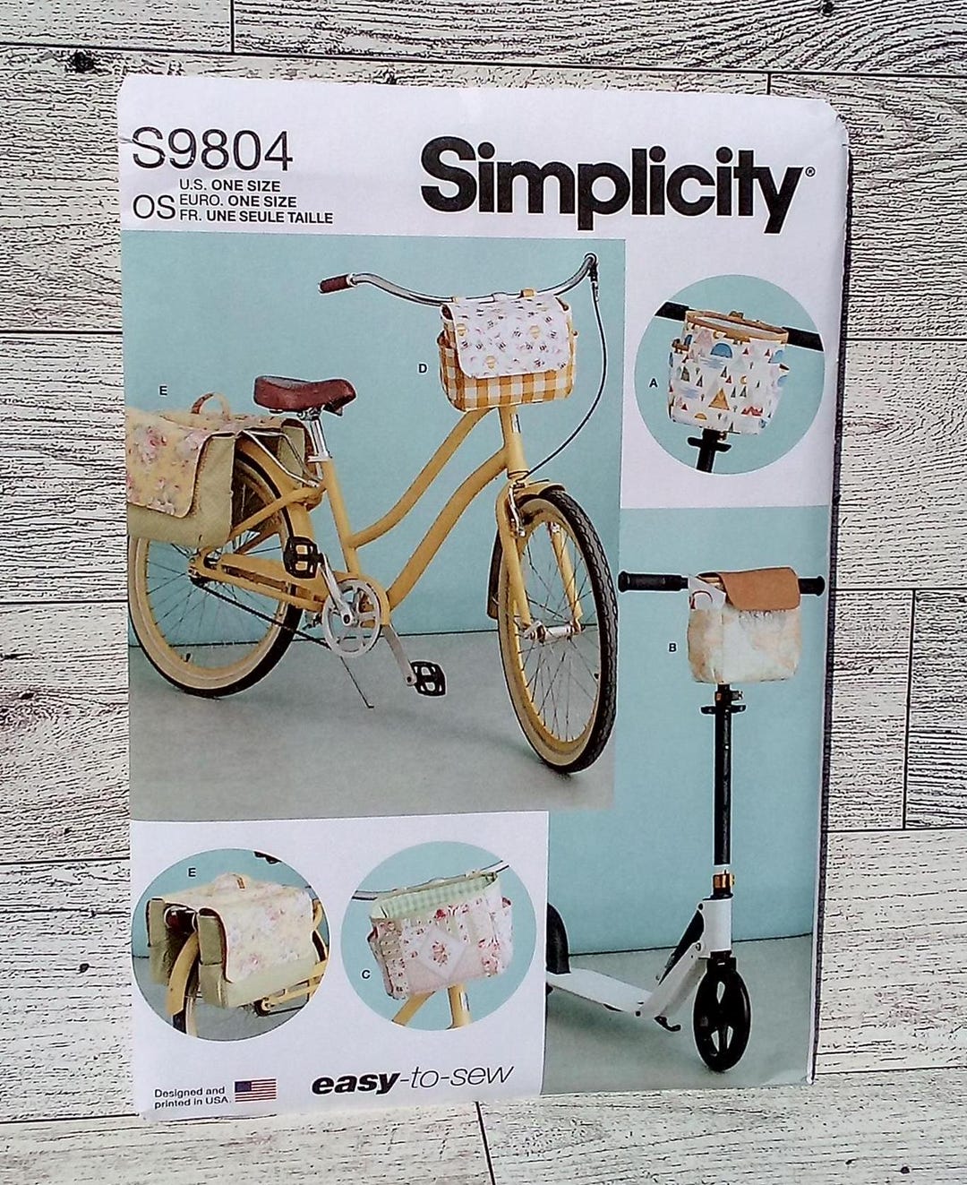 Simplicity Sewing Pattern 9804 Bicycle or Scooter Baskets, Bags and ...