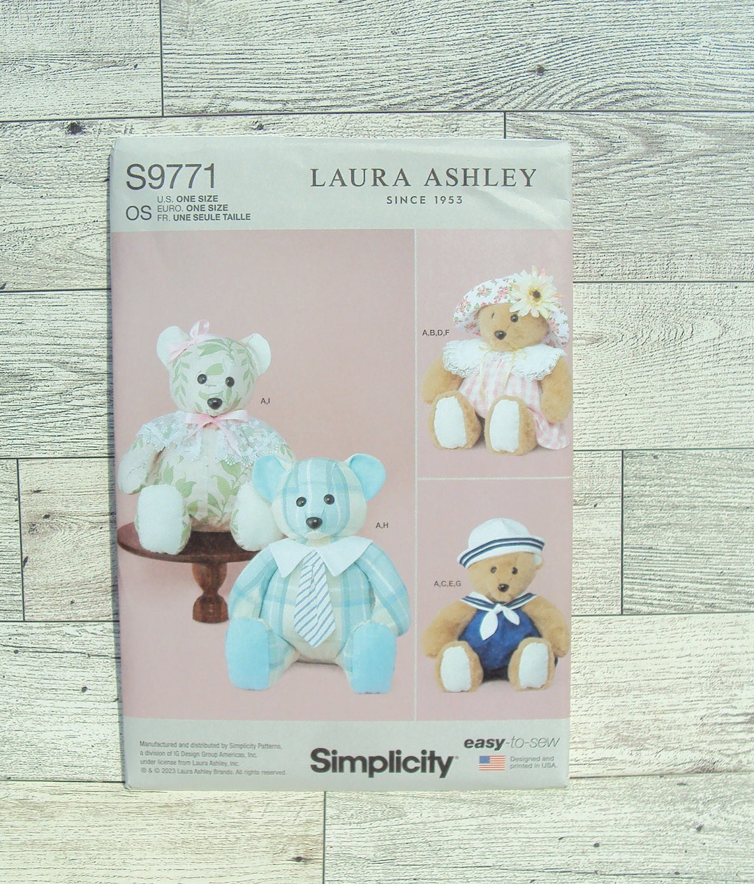 Simplicity Sewing Pattern 9771 Plush Bear With Clothes and Hats by ...