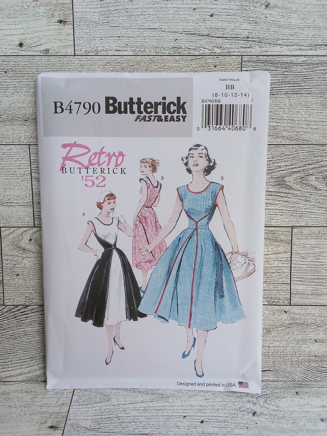 Butterick Sewing Pattern 4790 Misses Vintage 50s Style Dress, Wrap ...