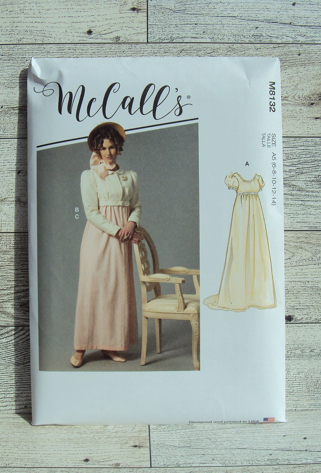 Mccall's Sewing Pattern 8132 - Misses 18th Century Regency Era Dress ...