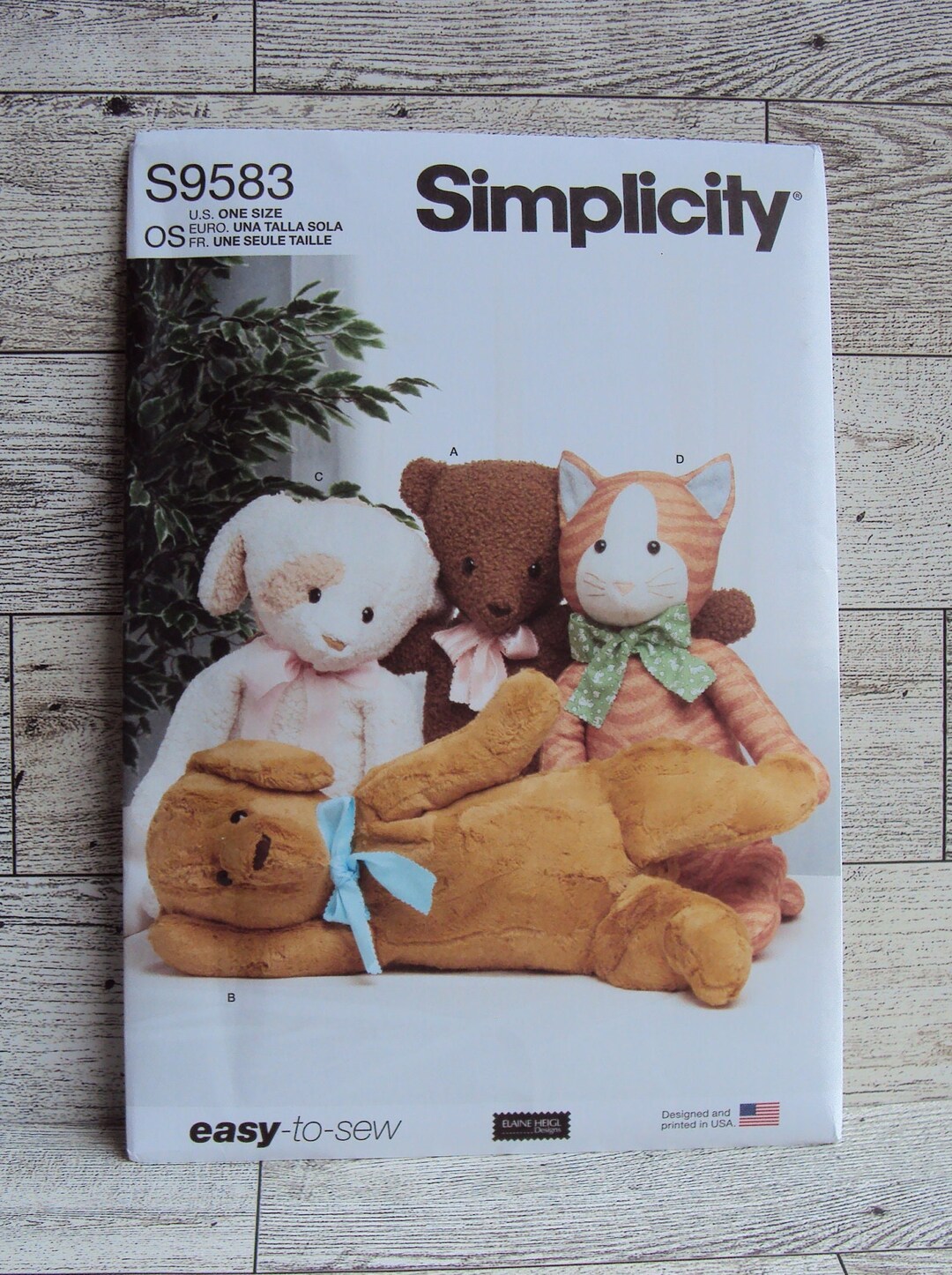 Simplicity Sewing Pattern 9583 - Easy Poseable Plush Animals - 27 Inch ...