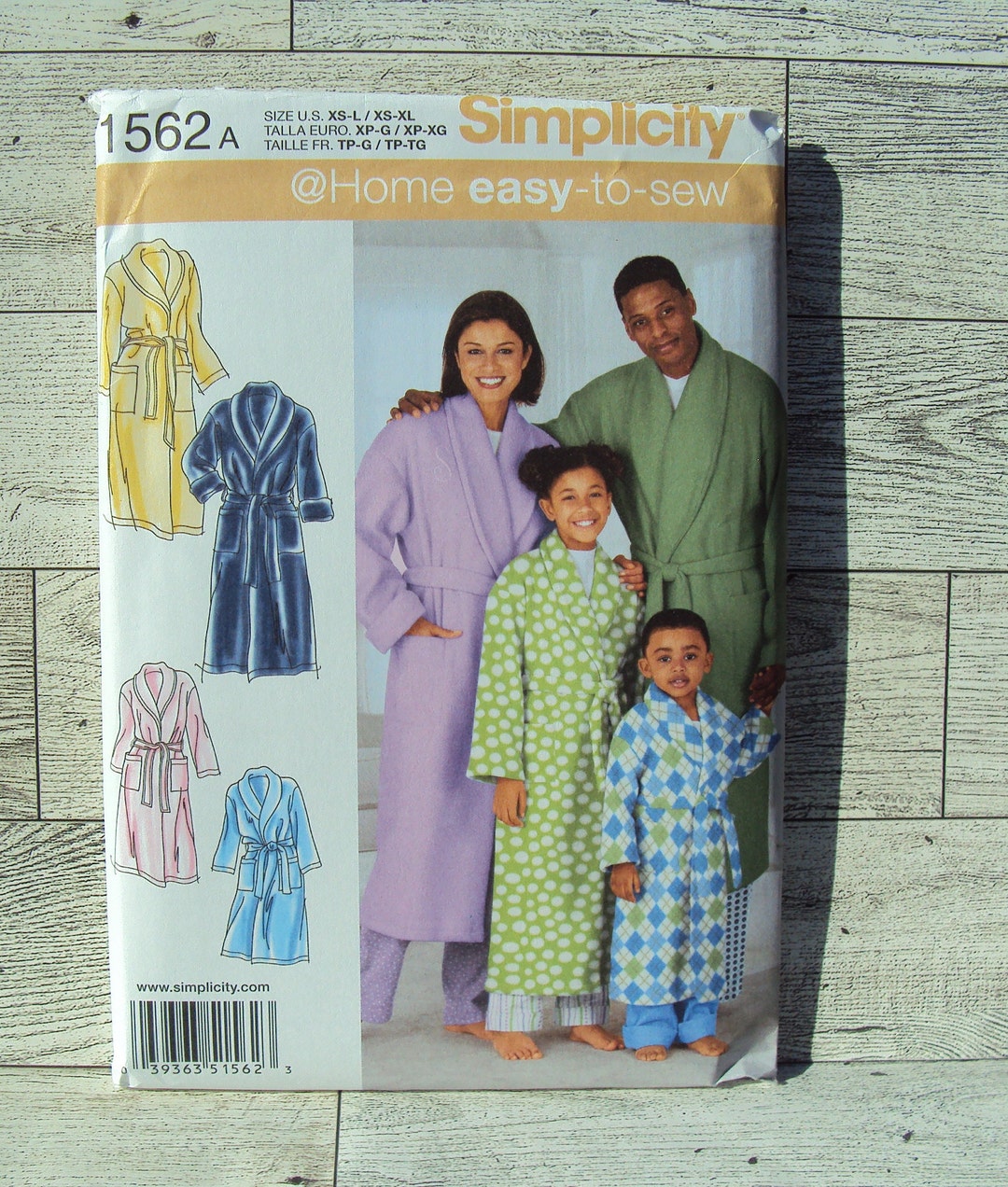 Simplicity Sewing Pattern 1562 Adult Teen's and Child's Unisex Bathrobe ...