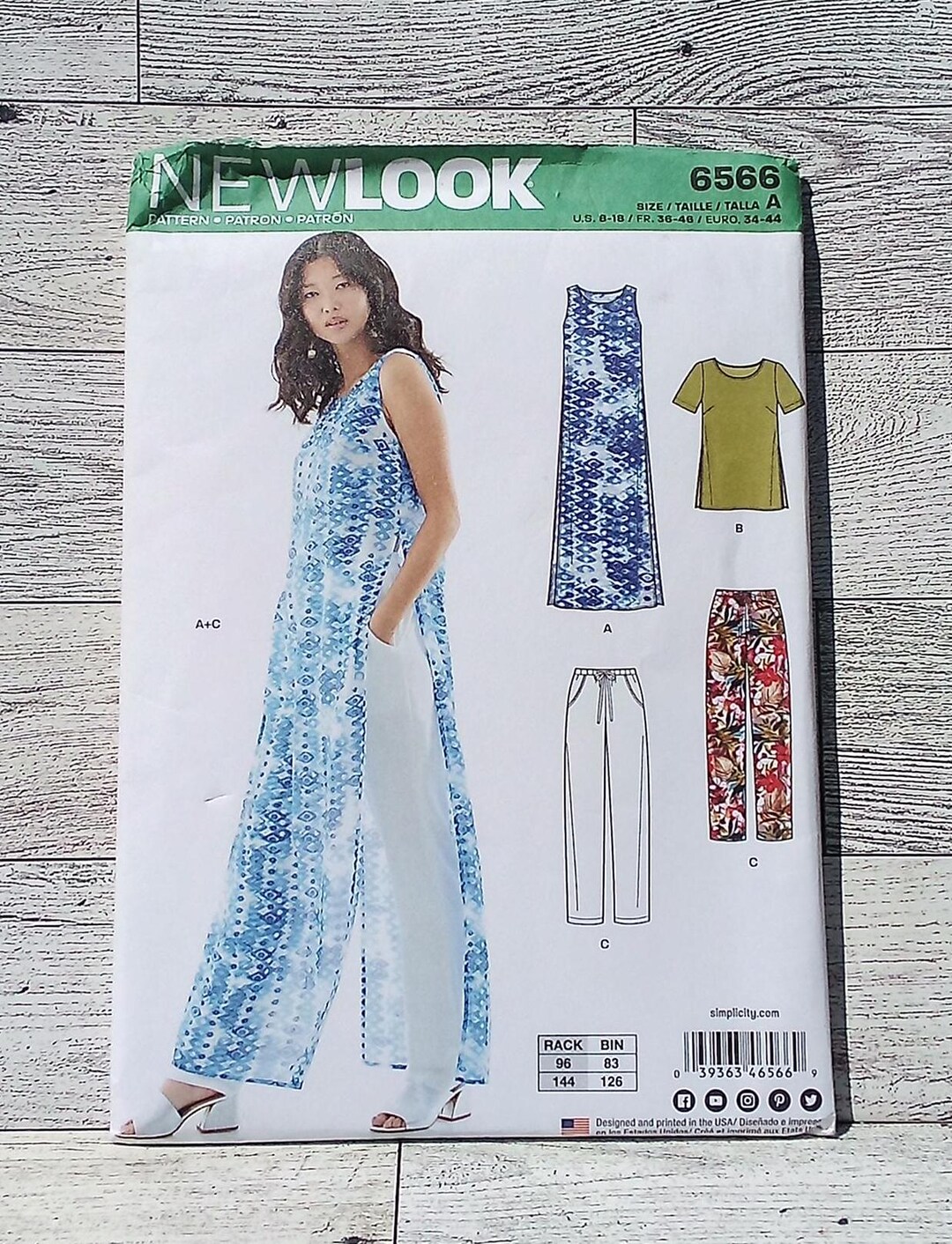 New Look Sewing Pattern 6566 - Misses Sleeveless Ankle Length Tunic ...