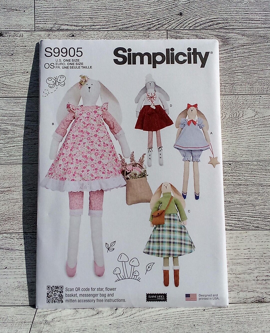 Simplicity Sewing Pattern 9905 - Slender 24" Plush Toy Bunny and ...