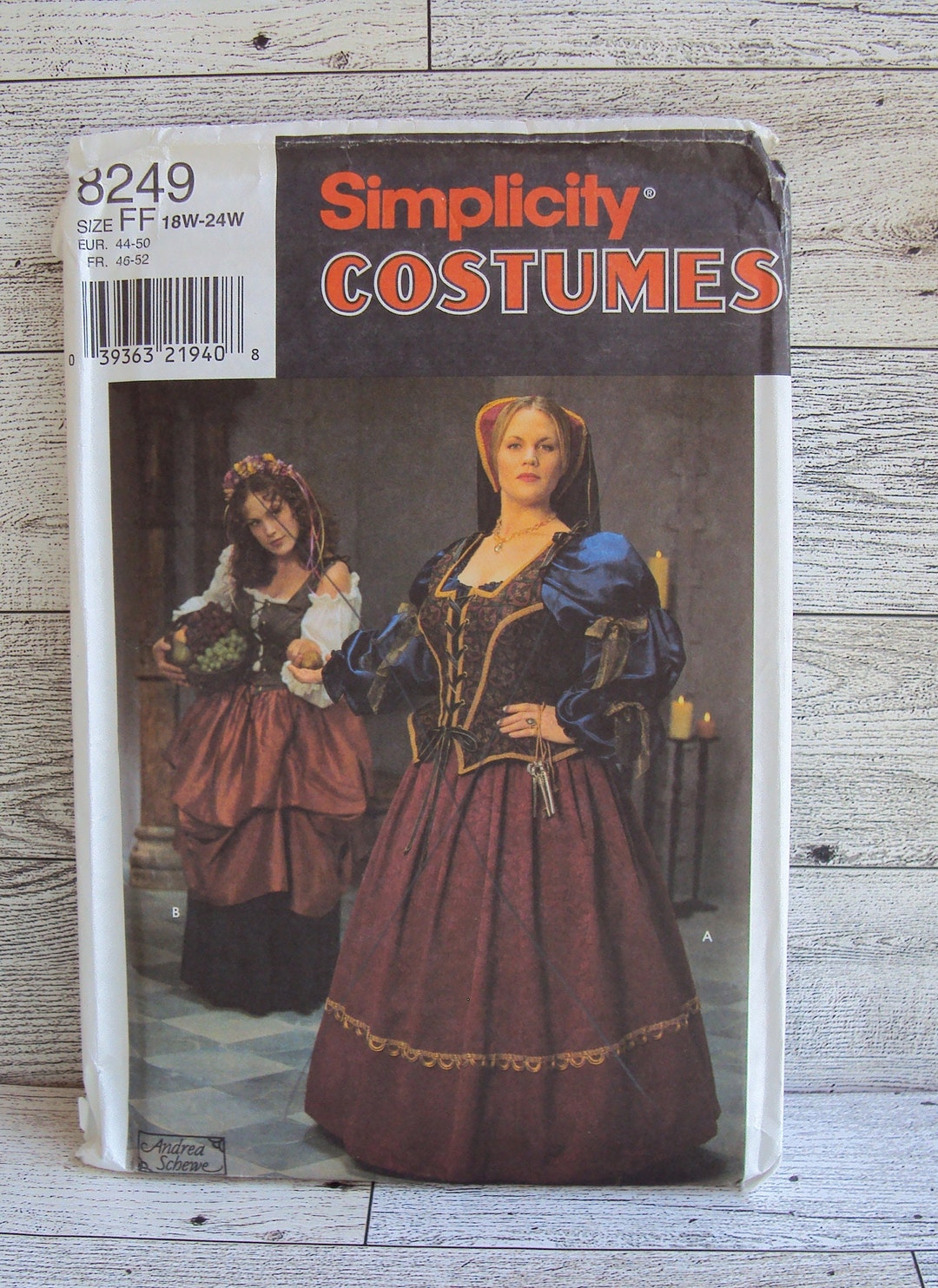 Simplicity Sewing Pattern 8249 Misses Renaissance Lady or Bar Maid ...