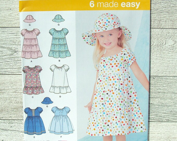 Simplicity Easy Sewing Pattern 1449/9126 Toddlers' Dresses and Hats in ...