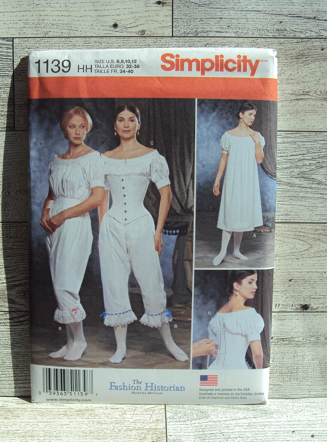 Simplicity Sewing Pattern 1139 Authentic Civil War Bloomers, Chemise ...