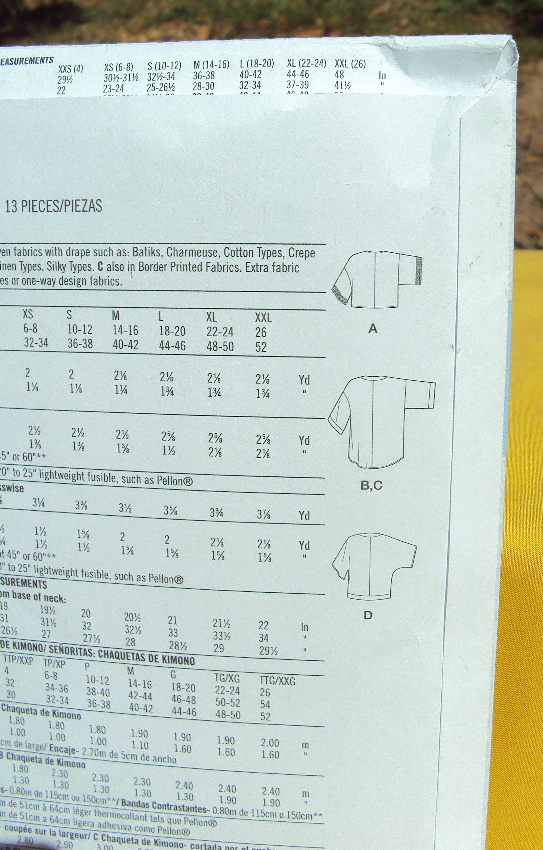 Simplicity Sewing Pattern 9124 - Easy Kimono Style Jacket With Options ...