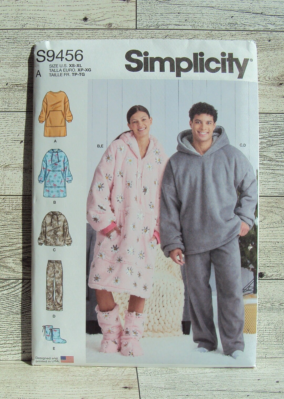 Simplicity Sewing Pattern 9456 Unisex Oversized Hoodie Pajamas - Etsy