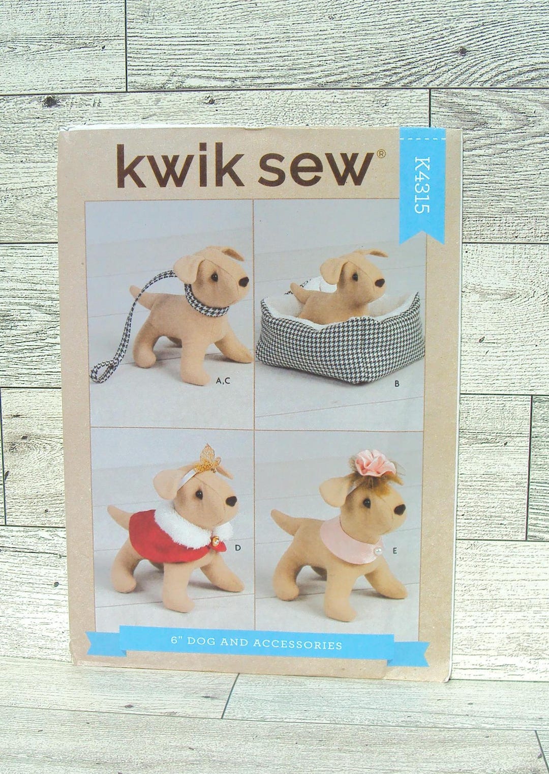 Kwik Sew Sewing Pattern 4315 - Soft 6" Puppy Dog With Bed, Leash, Cape ...