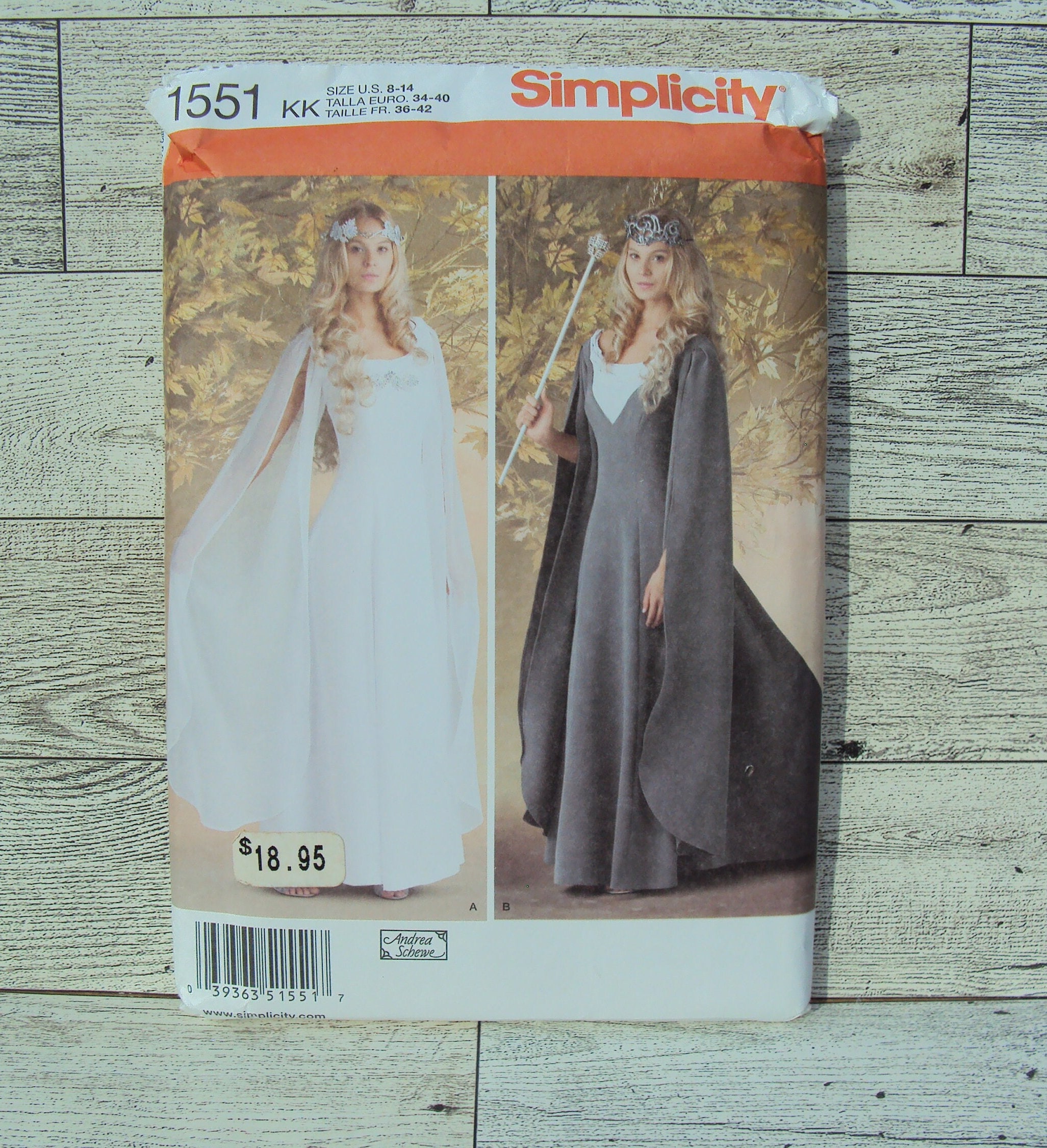 Simplicity Sewing Pattern 1551 Misses Lord of the Rings Elf Princess ...