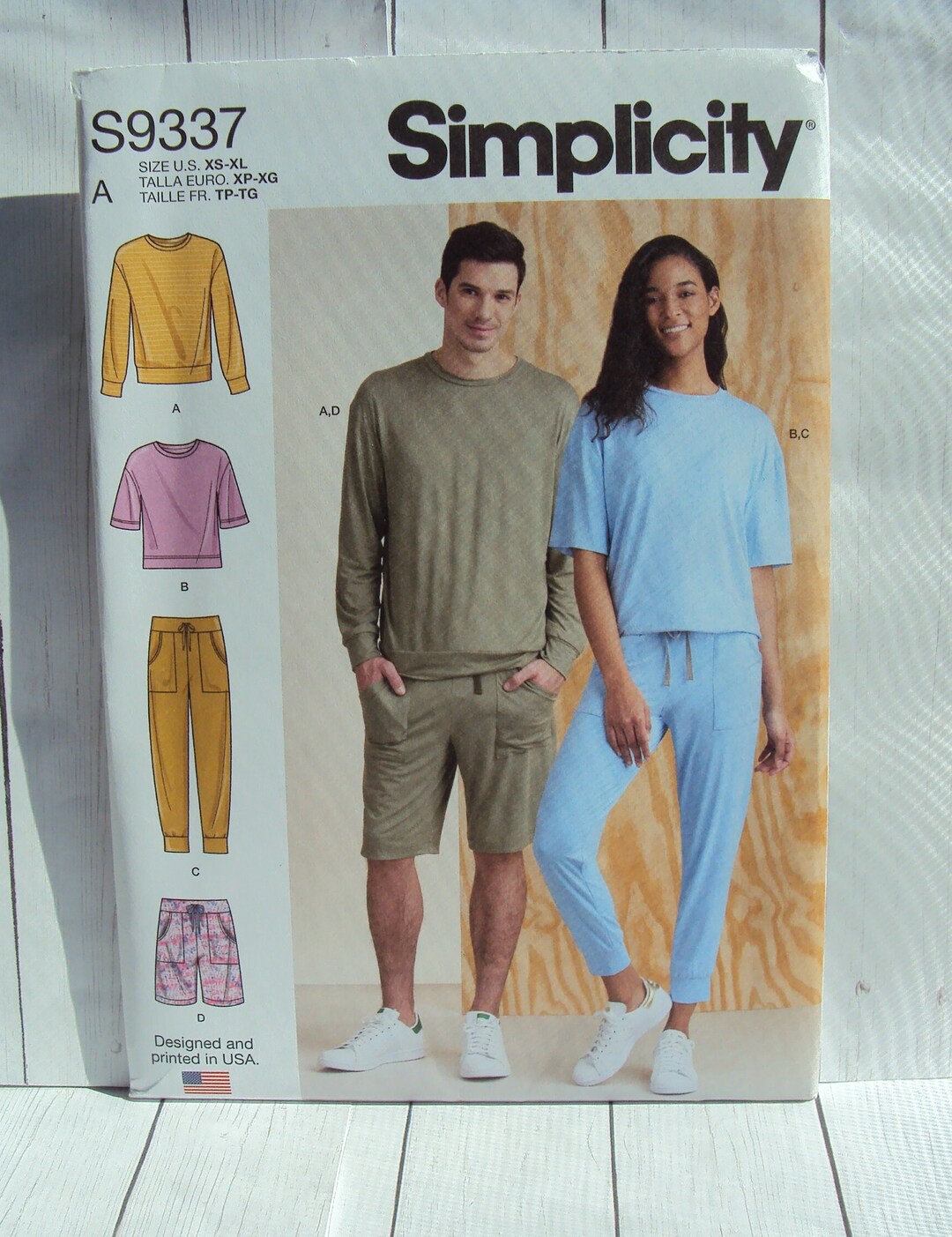 Simplicity Sewing Pattern 9337 Unisex Knits Only Tops, Pants & Shorts ...
