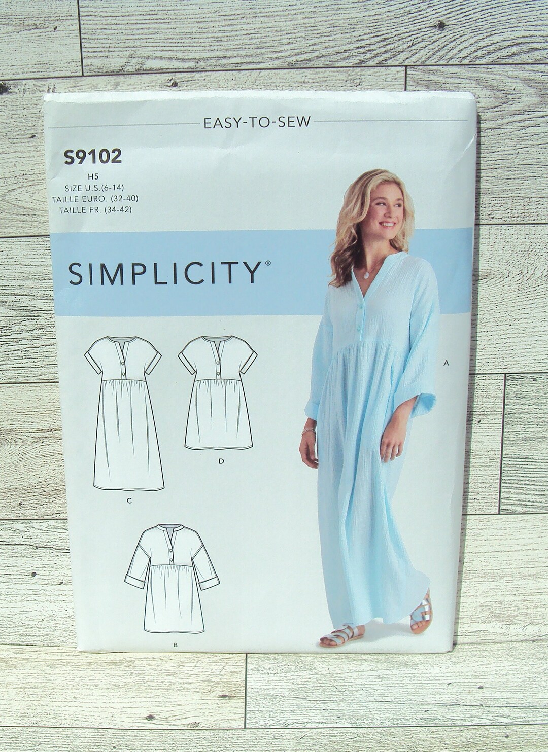 Simplicity Sewing Pattern 9102 - Misses Easy Caftan, Dress or Tunic ...