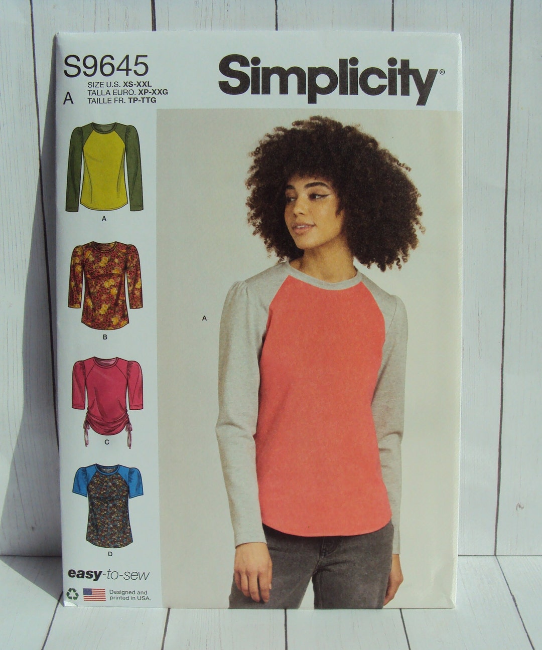 Simplicity Sewing Pattern 9645 Misses Knit Tops With Variations Jersey ...