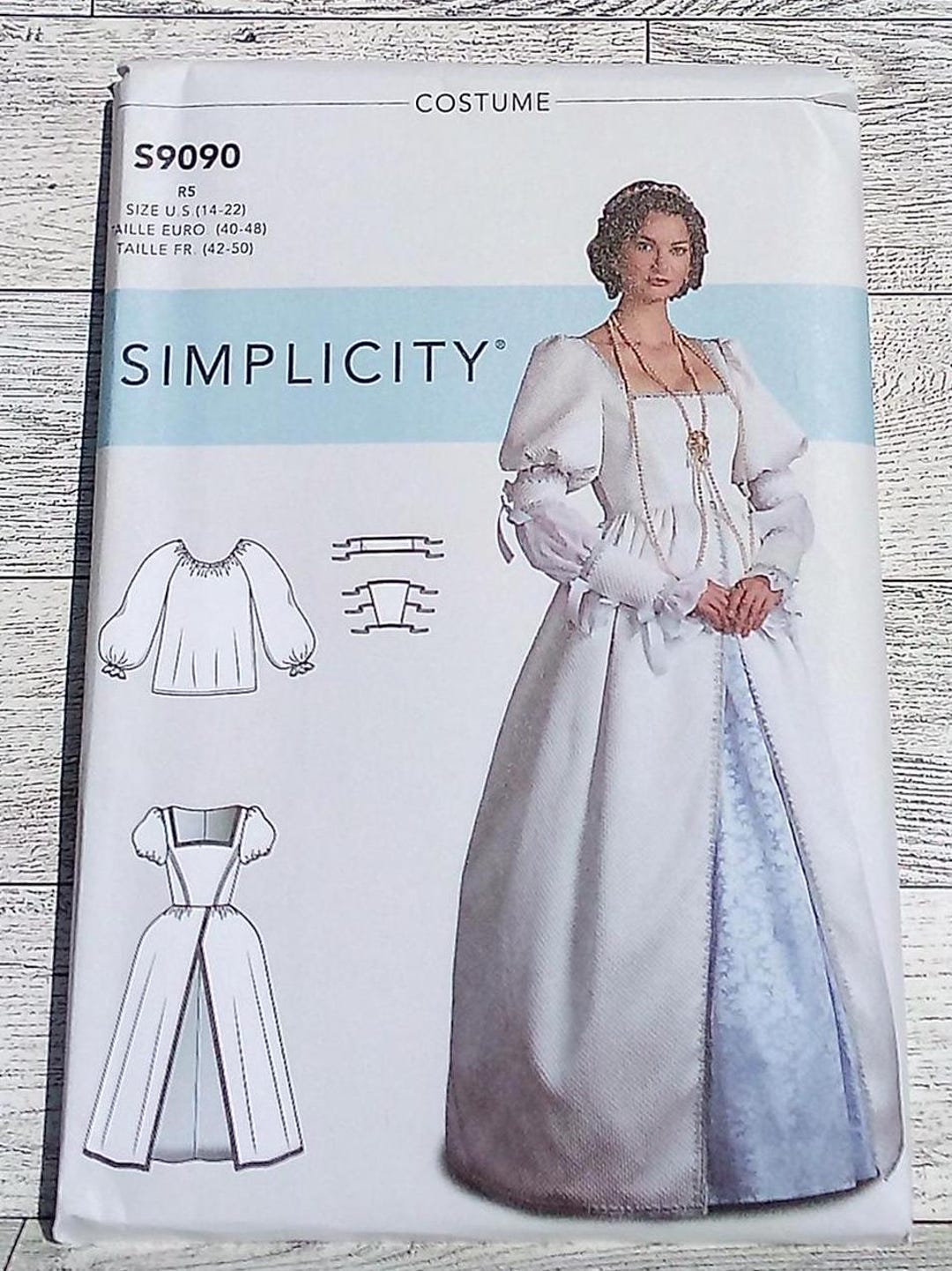 Simplicity Sewing Pattern 9090 - Misses Historical Renaissance / Queen ...