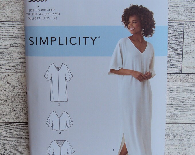 Simplicity Sewing Pattern 8657 Misses Caftan, Kimono Top, Dress, Casual ...