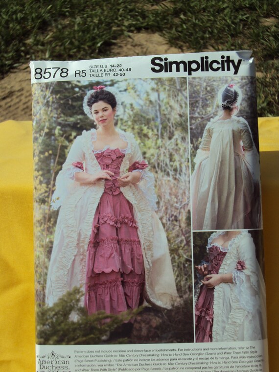 Simplicity Sewing Pattern 8578 Misses 18th Century Dress and - Etsy