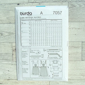 Burda Sewing Pattern 7057 - Misses Dirndl Folk Dress - Oktoberfest ...