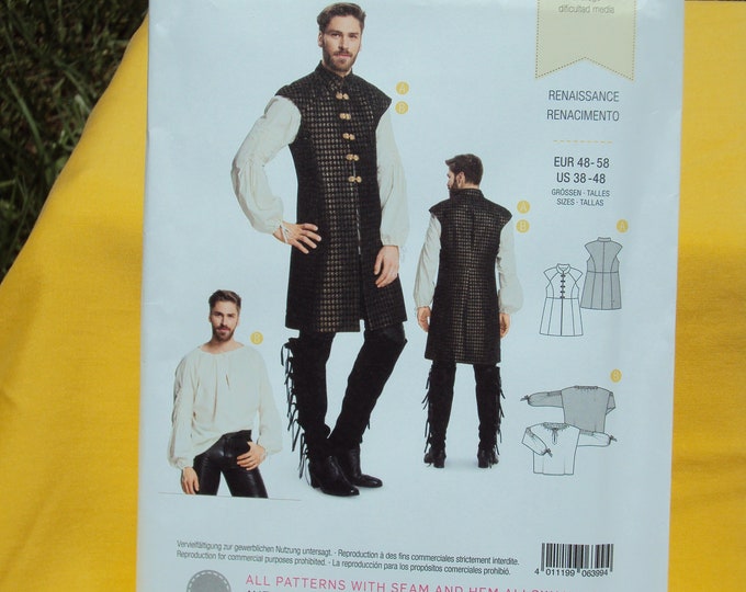 Burda Sewing Pattern 6399 Men's Renaissance Shirt & Waistcoat Costume ...