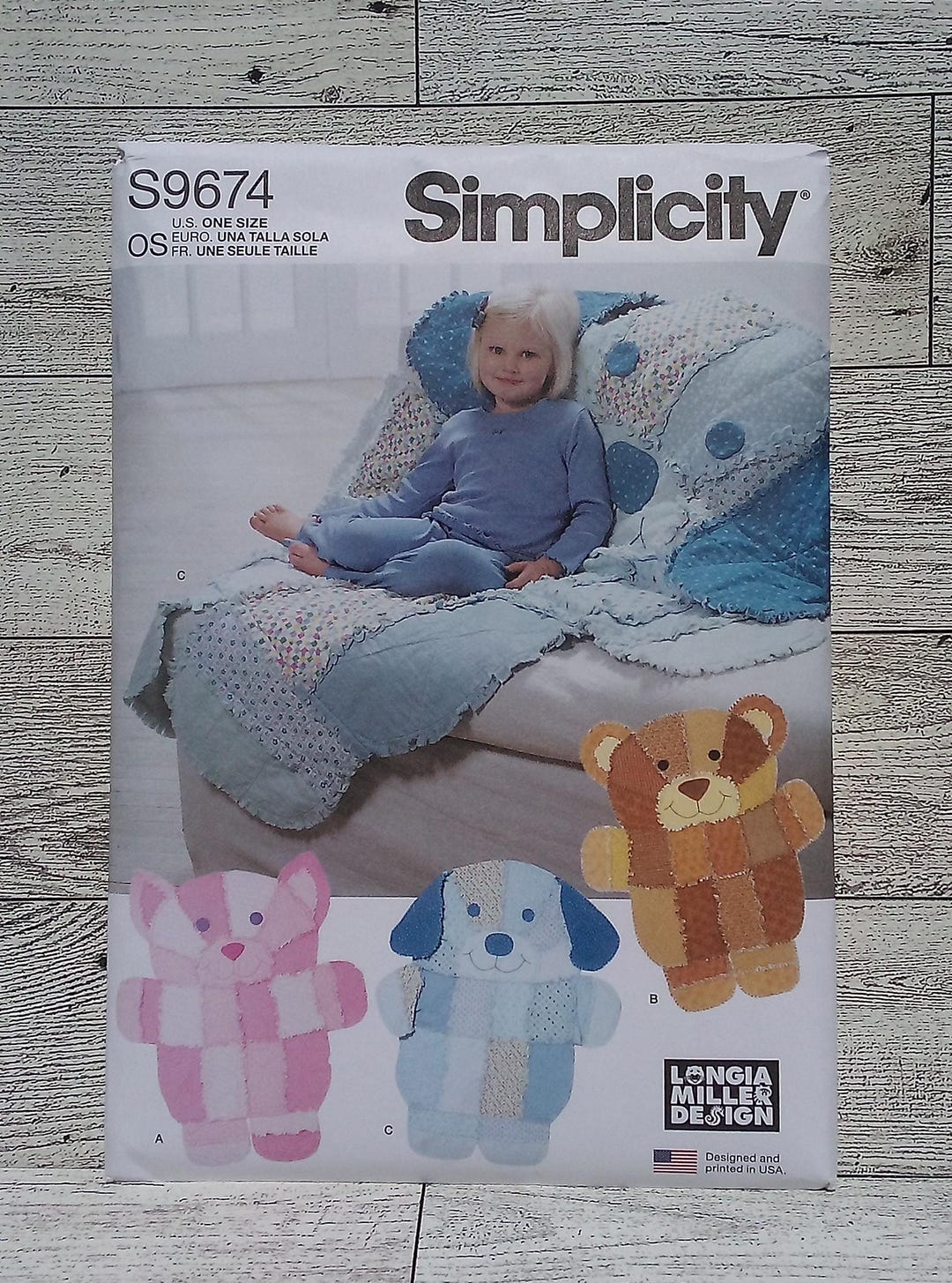 Simplicity Sewing Pattern 9674 - Cat, Dog & Bear Rag Quilt, Blanket ...