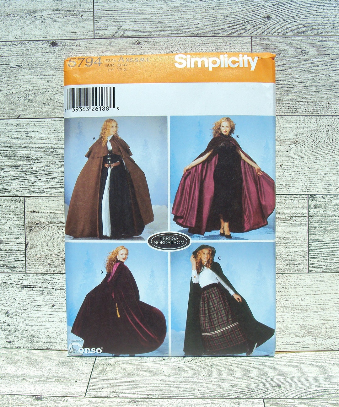 Simplicity Sewing Pattern 5794 Misses Hooded Capes Historical ...