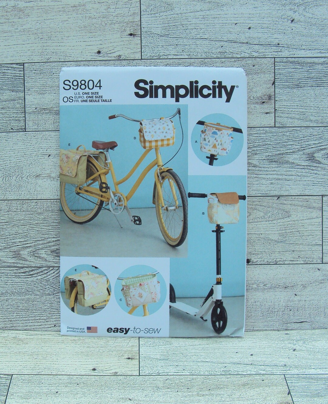 Simplicity Sewing Pattern 9804 Bicycle or Scooter Baskets Bags and ...