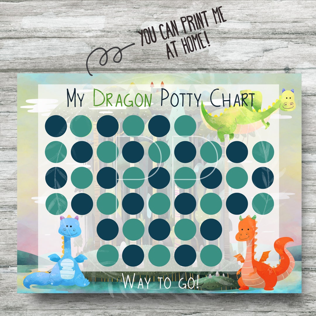 Printable Dragon Potty Training Chart Instant Download - Etsy Finland