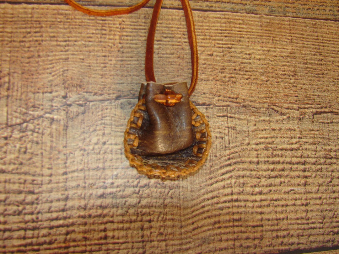 Deer Leather Medicine Bag, Buckskin Necklace Pouch, Dance Regalia ...