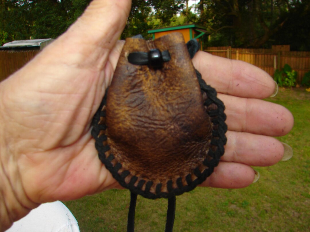 Deerskin Leather Medicine Bag, Buckskin Necklace Pouch, Dance Regalia ...