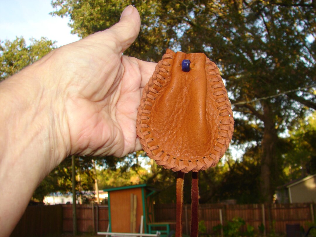 Handcrafted Small Leather Medicine Bag, Deerskin Drawstring Pouch With ...
