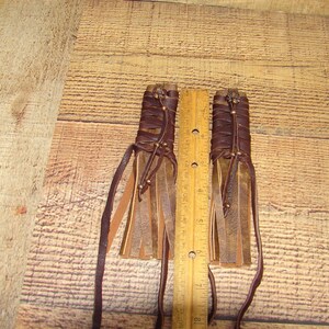 Native American Style Fringed Deerskin Leather Hair Wraps, Wolf ...