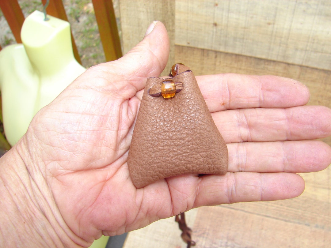 Native American Style Deerskin Leather Medicine Bag, Drawstring ...