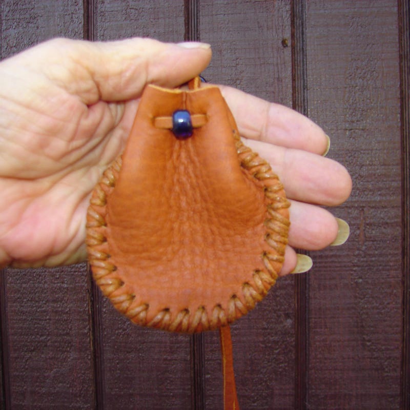 Leather Drawstring Pouch - Etsy