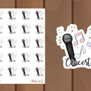 Concert Stickers Music Stickers Microphone Stickers Typography Stickers ...