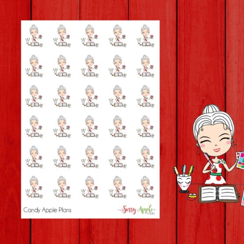 Candy Apple Sampler Character Stickers - Etsy