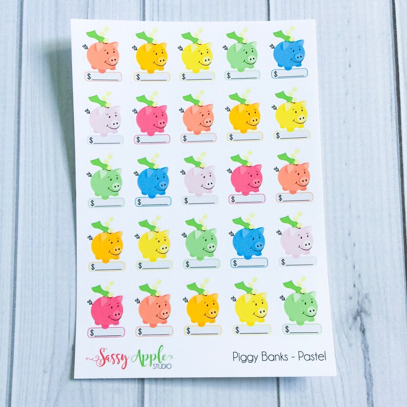 Piggy Bank Stickers Savings Reminder Stickers Money | Etsy