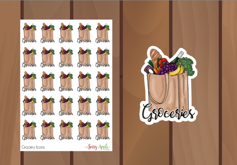 Grocery Stickers Shopping Stickers Food Stickers - Etsy