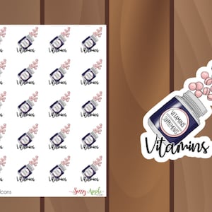 Vitamin Stickers Medication Stickers Typography Stickers Script ...